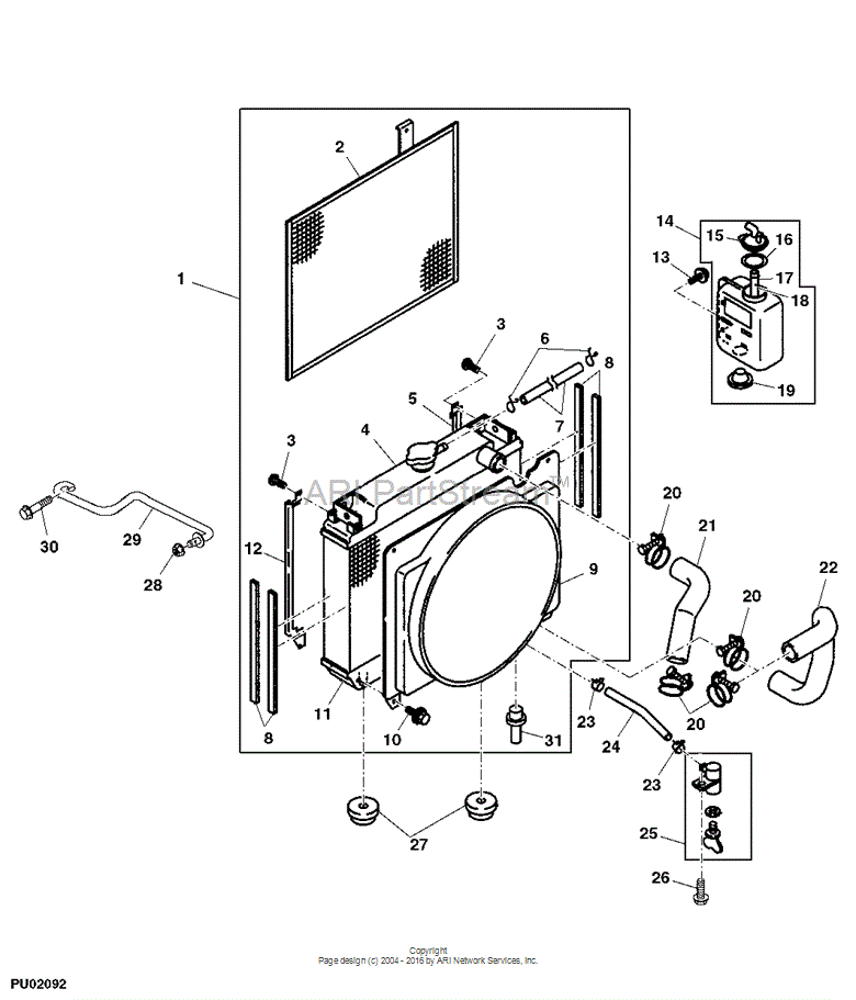 LVA802036 - Radiator for John Deere Utility Tractor, (AN272570) fits ...