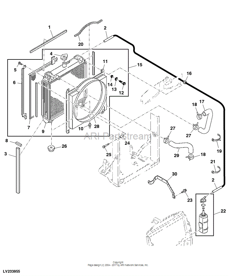 LVA802036 - Radiator for John Deere Utility Tractor, (AN272570) fits ...