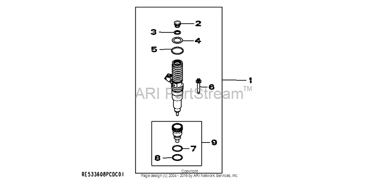 RE531334 - Fuel Injector Tube for John Deere Tractor, Combine ...