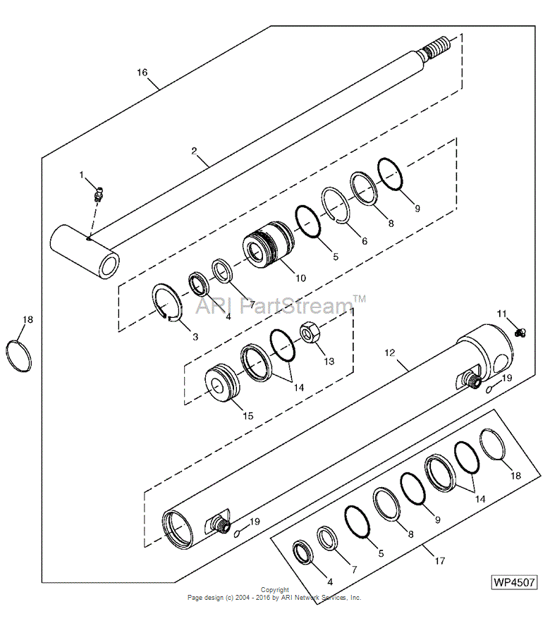 AH176267 - HYDRAULIC CYLINDER fits JOHN DEERE