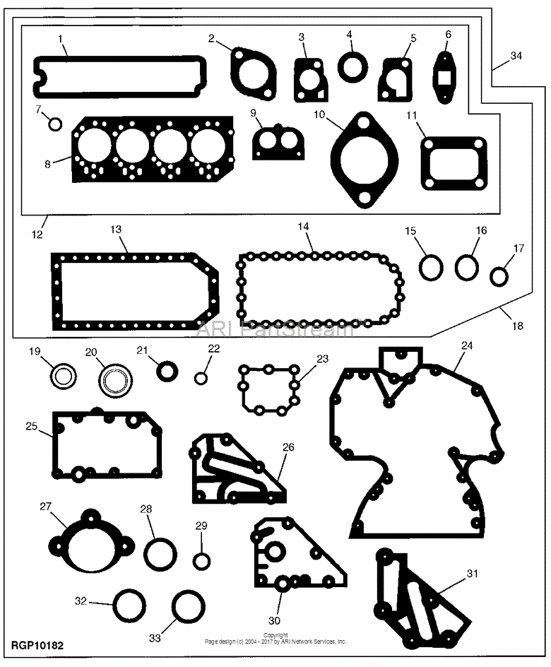 R136515 - GASKET (R523182, R523182, NR523182) fits JOHN DEERE | Price ...