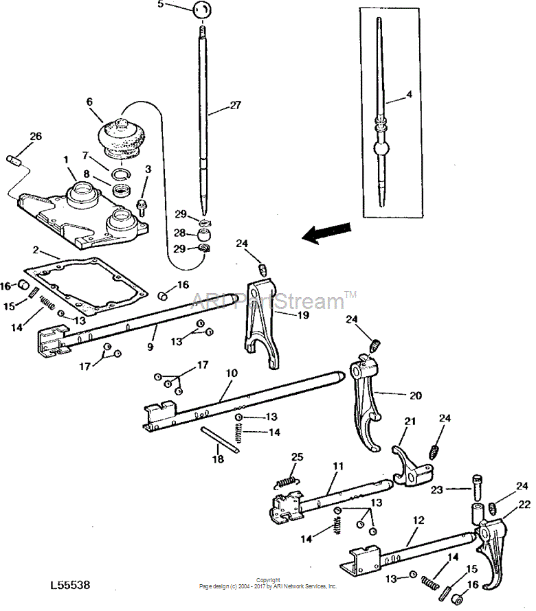 L28401 - SHIFTER ,1ST AND 5TH,2ND A (L100020, M143416) fits JOHN DEERE ...
