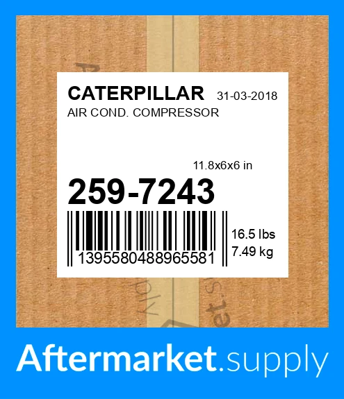 259-7243 - Compressor (3050325, 2597285) fits CATERPILLAR | Price: $127 ...