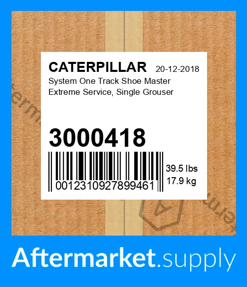 3000418 - System One Track Shoe Master Extreme Service, Single Grouser ...