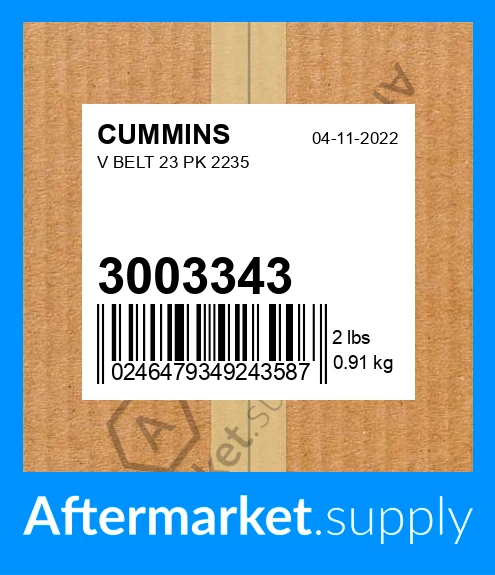 3003343 - V BELT 23 PK 2235 fits CUMMINS | Price: $57.93 to $578.00