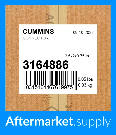 3164886 - CONNECTOR fits CUMMINS | Price: $6.88 to $94.24