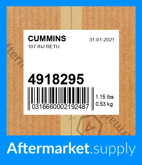 4918295 - ER,FUEL SYSTEM LEAK fits CUMMINS | Price: $130.00 to $287.38