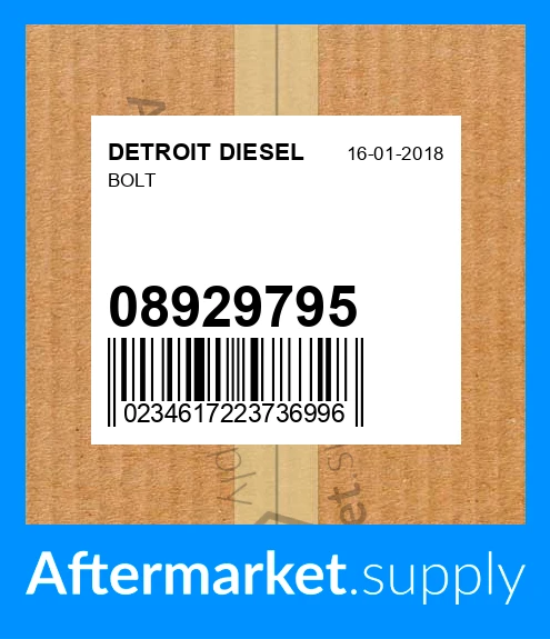 08929795 - BOLT DETROIT DIESEL | Price: $100.27