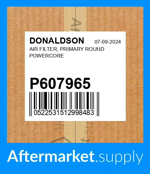 P607965 - AIR FILTER, PRIMARY ROUND POWERCORE fits DONALDSON | Price ...