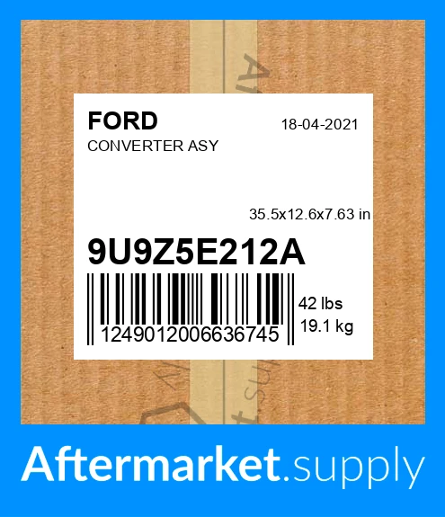 9U9Z5E212A - CONVERTER ASY fits FORD | Price: $2,876.80 to $4,124.62