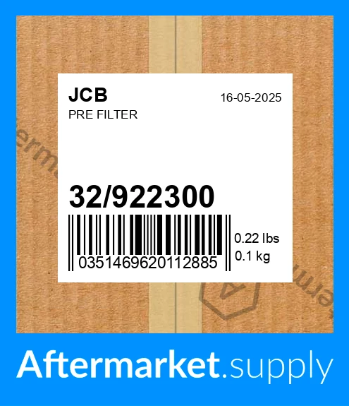 32/922300 - PRE FILTER fits JCB | Price: $21.90 to $106.89