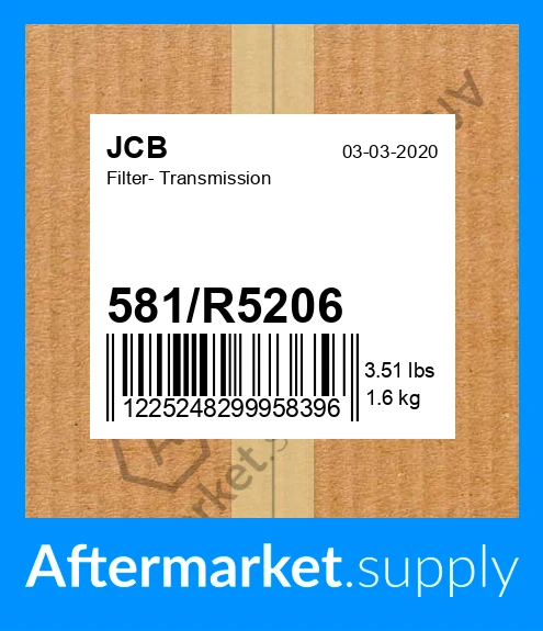 581/R5206 - Filter- Transmission fits JCB | Price: $17.95 to $2,497.31