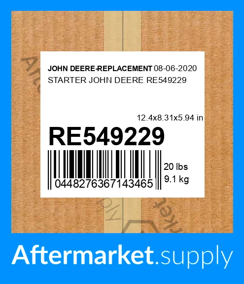 RE549229 - STARTER JOHN DEERE fits JOHN DEERE-REPLACEMENT | Price: $200 ...