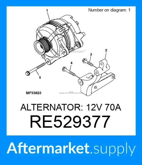 RE529377 - Alternator for John Deere Tractor and Skid Steer Loader ...