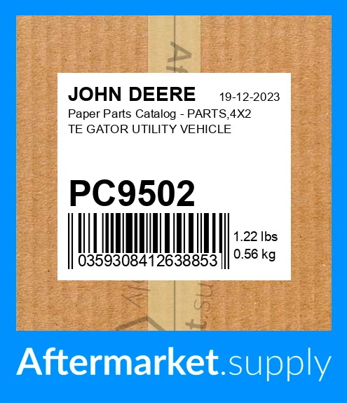 pc9502 - Paper Parts Catalog - PARTS,4X2 TE GATOR UTILITY VEHICLE fits ...