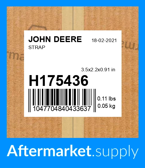 H175436 - STRAP fits JOHN DEERE | Price: $4.16 to $14.99