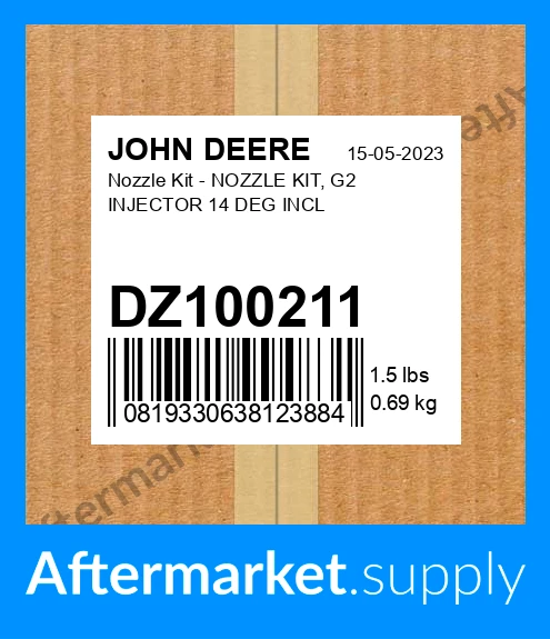 dz100211 - Nozzle Kit - NOZZLE KIT, G2 INJECTOR 14 DEG INCL fits JOHN ...
