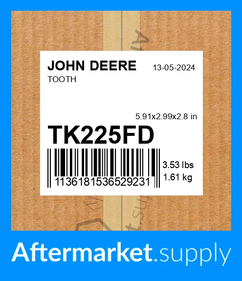 TK225FD - TOOTH fits JOHN DEERE | Price: $24.02 to $89.99