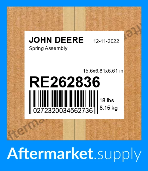RE262836 - Spring Assembly fits JOHN DEERE