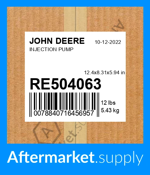 RE504063 - John Deere Fuel Injection Pump fits JOHN DEERE | Price: $5. ...