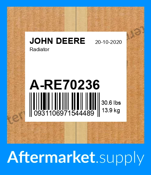 A-RE70236 - Radiator fits JOHN DEERE | Price: $491.29 to $573.99