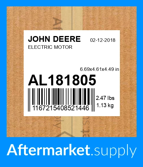AL181805 - Electric Motor fits JOHN DEERE