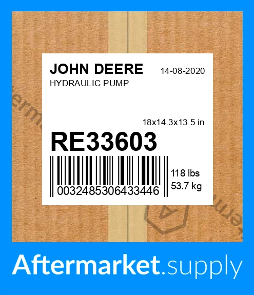 RE33603 - Hydraulic Pump fits JOHN DEERE