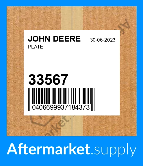 33567 - PLATE fits JOHN DEERE | Price: $21.99