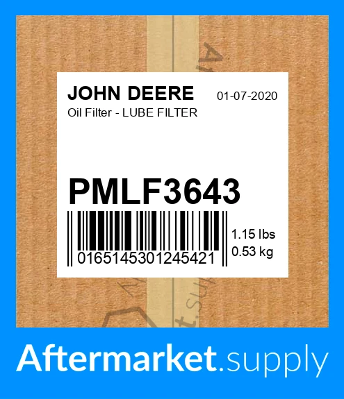 pmlf3643 - Oil Filter - LUBE FILTER fits JOHN DEERE