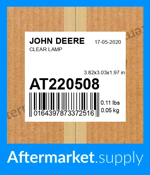 AT220508 - CLEAR LAMP fits JOHN DEERE | Price: $9.93 to $17.94