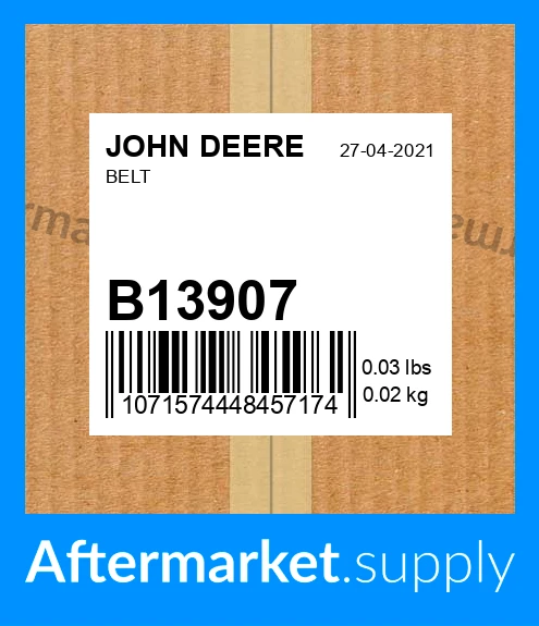 B13907 - BELT fits JOHN DEERE | Price: $6.83 to $79.98