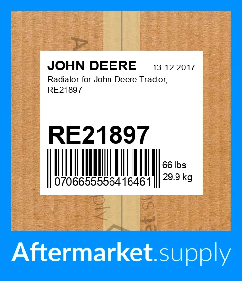 RE21897 - Radiator for John Deere Tractor, fits JOHN DEERE | Price ...