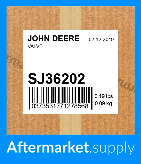 sj36202 - Valve - VALVE, FUEL SUPPLY WITH INTERNAL ST fits JOHN DEERE