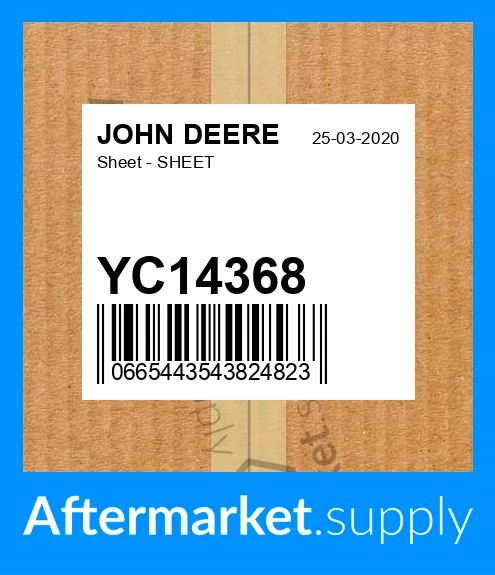 yc14368 - Sheet - SHEET fits JOHN DEERE