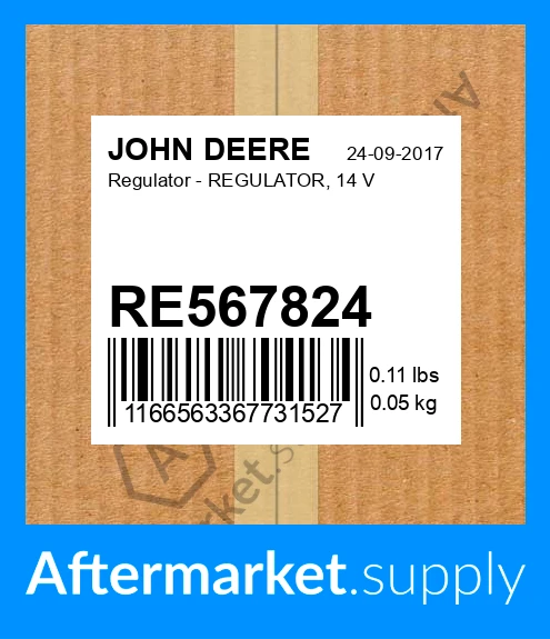 re567824 - Regulator - REGULATOR, 14 V fits JOHN DEERE