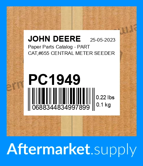 PC1949 - Paper Parts Catalog - PART CAT,#655 CENTRAL METER SEEDER fits ...
