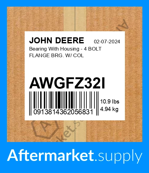 awgfz32i - Bearing With Housing - 4 BOLT FLANGE BRG. W/ COL fits JOHN ...