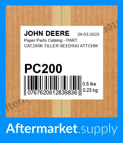 pc200 - Paper Parts Catalog - PART CAT,DISK TILLER SEEDING ATTCHM fits ...