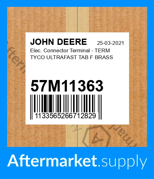 57m11363 - Elec. Connector Terminal - TERM TYCO ULTRAFAST TAB F BRASS ...