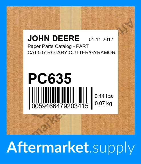 pc635 - Paper Parts Catalog - PART CAT,507 ROTARY CUTTER/GYRAMOR fits ...