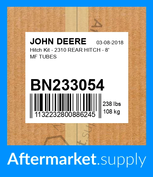 BN233054 - Hitch Kit - 2310 REAR HITCH - 8' MF TUBES fits JOHN DEERE | Price: $1,584.00