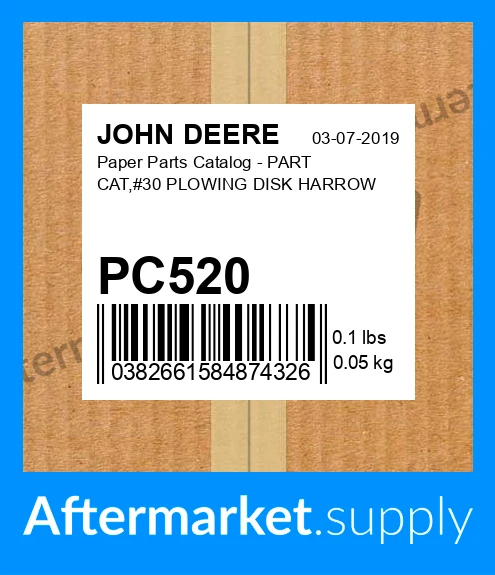 pc520 - Paper Parts Catalog - PART CAT,#30 PLOWING DISK HARROW fits ...