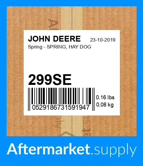 299se - Spring - SPRING, HAY DOG fits JOHN DEERE | Price: $13.40 to $45.00