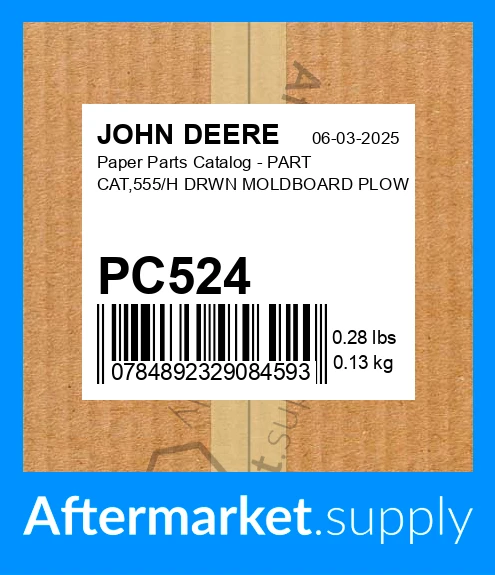 pc524 - Paper Parts Catalog - PART CAT,555/H DRWN MOLDBOARD PLOW fits ...