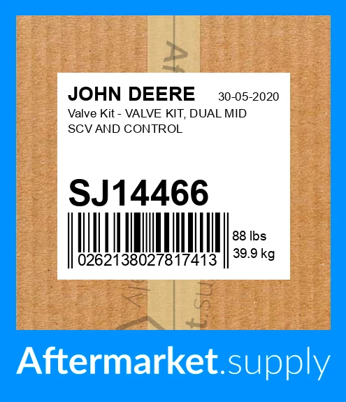 sj14466 - Valve Kit - VALVE KIT, DUAL MID SCV AND CONTROL fits JOHN DEERE