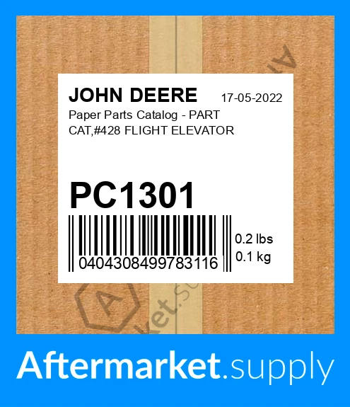 pc1301 - Paper Parts Catalog - PART CAT,#428 FLIGHT ELEVATOR fits JOHN ...