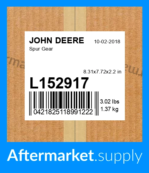 L152917 - Spur Gear - SPUR GEAR T=44/38 ZF7B C ZFN417 fits JOHN DEERE ...
