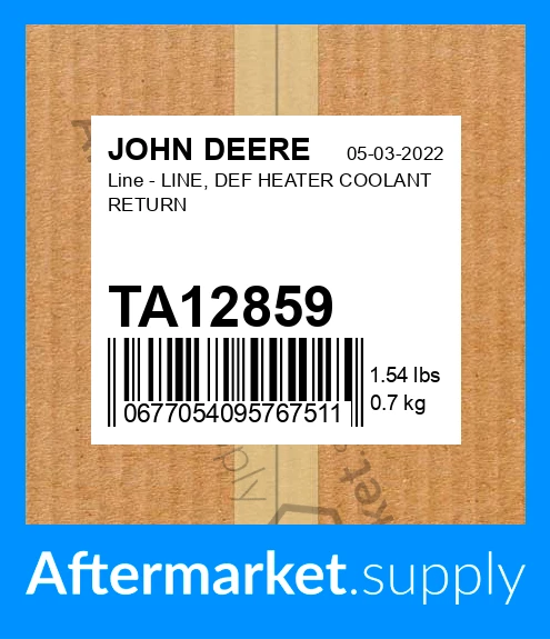 ta12859 - Line - LINE, DEF HEATER COOLANT RETURN fits JOHN DEERE