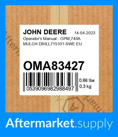 oma83427 - Operator's Manual - OPM,740A MULCH DRILL715101-SWE EU fits ...