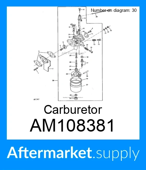 AM108381 - Carburetor fits JOHN DEERE